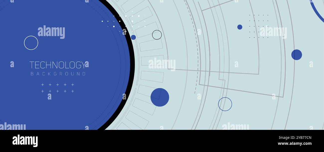 abstract futuristic blue circle computer technology business background ...