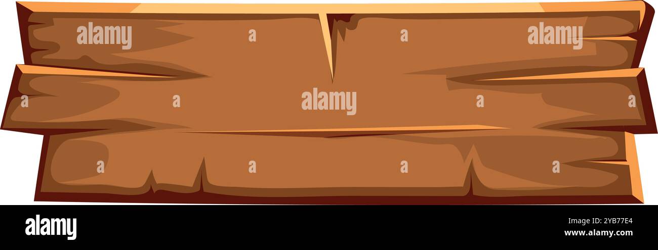 Wooden signboard. Empty board. Cartoon blank plank Stock Vector Image ...
