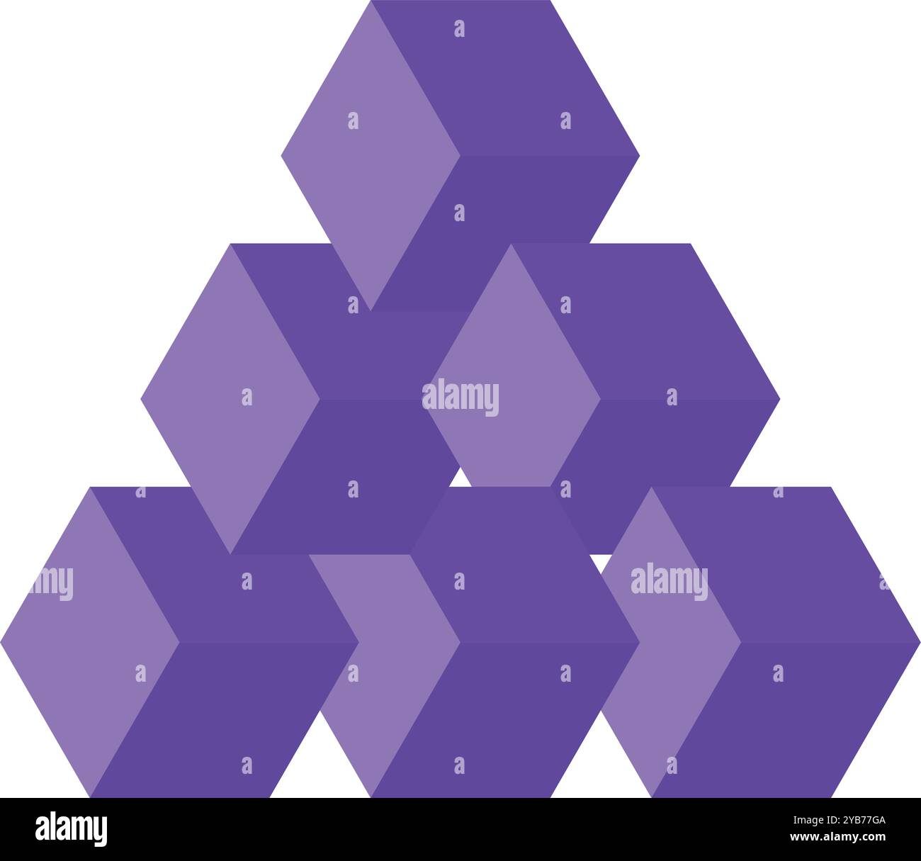 Impossible Cubes Logo Geometric Shape Optical Illusion Stock Vector