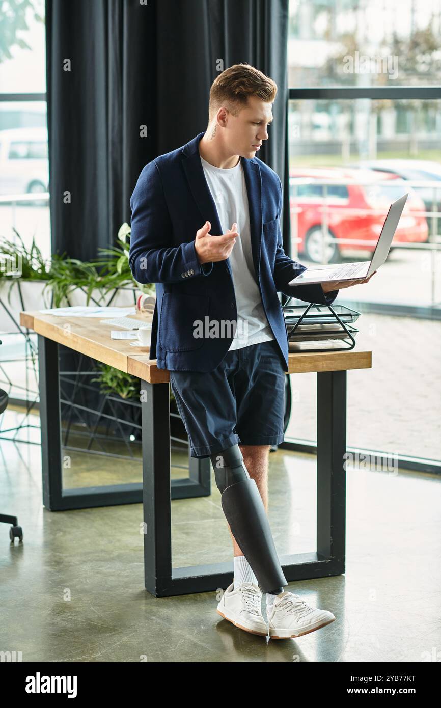 A determined young professional with an artificial limb explores new ...