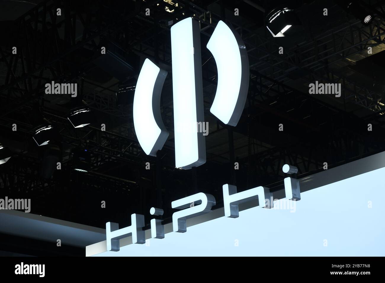 Shanghai,China-April 22nd 2023: close up HiPhi brand logo. Chinese EV ...