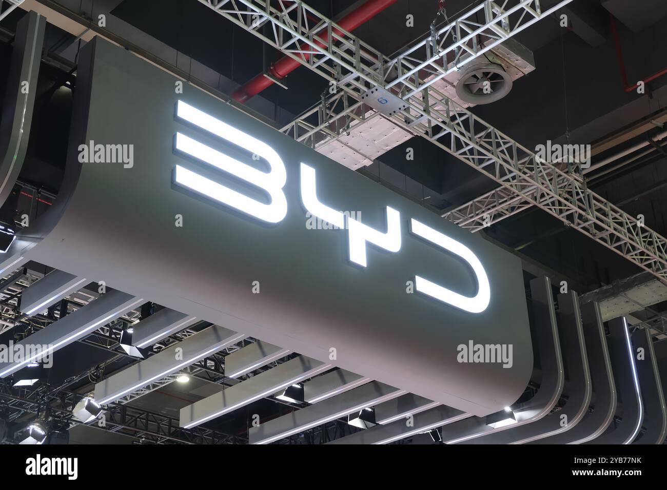 Shanghai,China-April 22nd 2023: close up BYD brand logo. Chinese ...