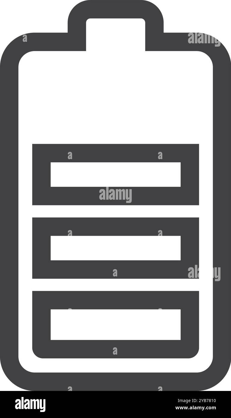 Charging battery line icon. Power level symbol isolated on white ...