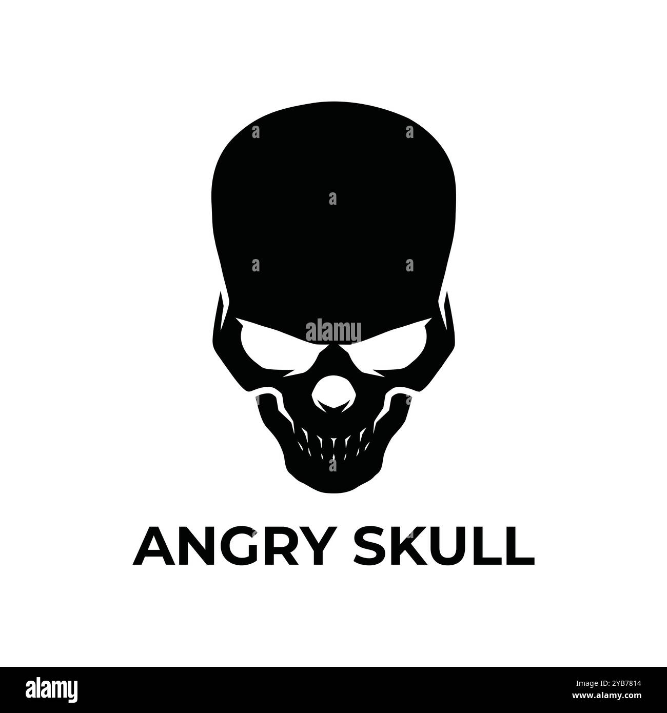 Angry Skull Vector Angry Skull Logo Bold Stylized Gamer Design, Skull