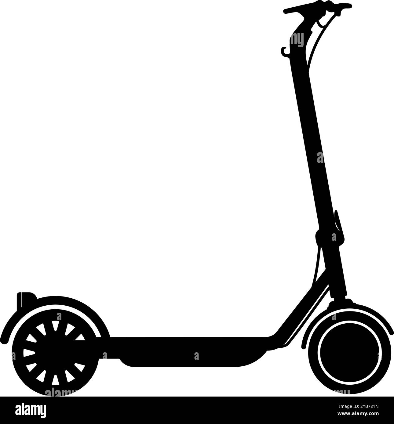 Side view of a electric scooter silhouette. Vector illustration Stock ...
