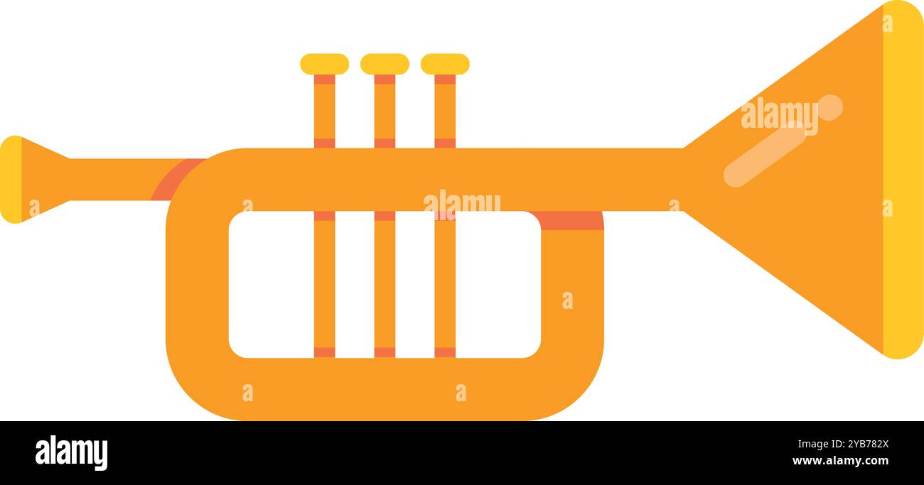 Trumpet color icon. Brass instrument. Music symbol Stock Vector Image ...