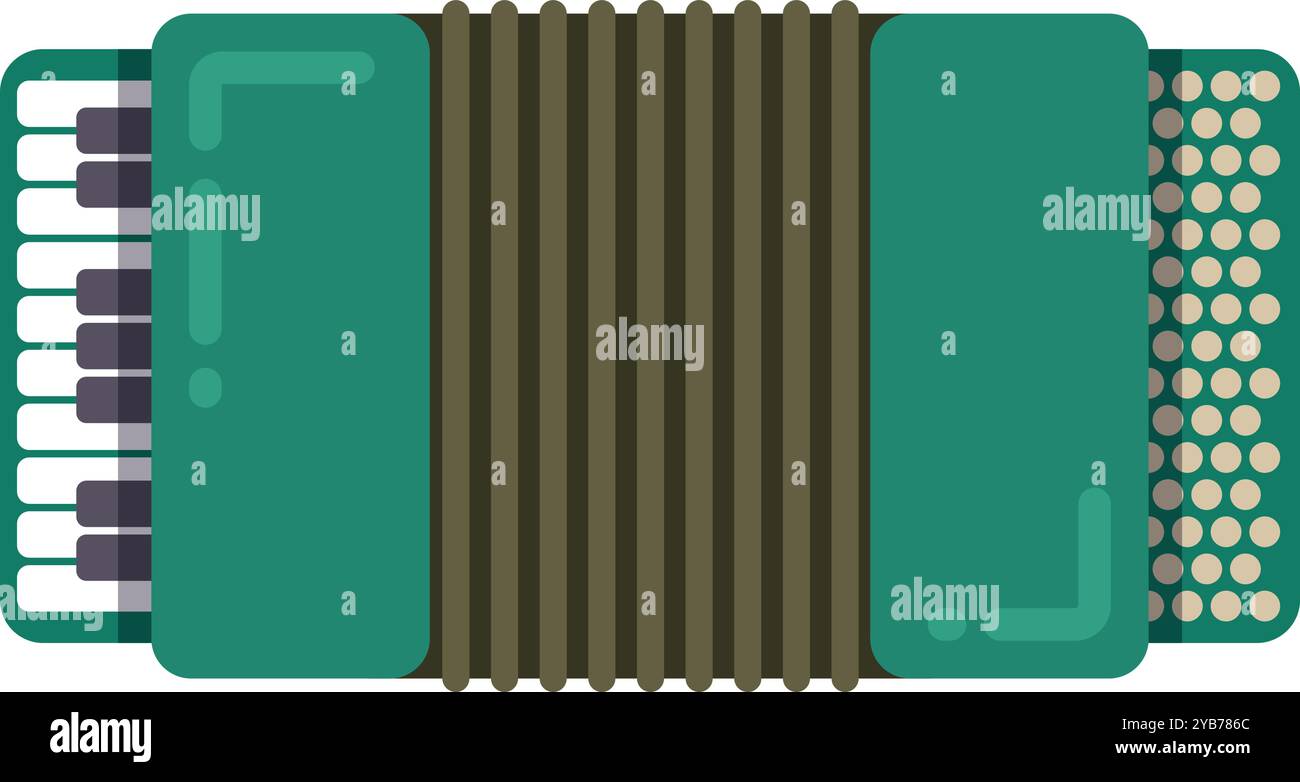 Accordion color icon. French traditional music instrument Stock Vector ...