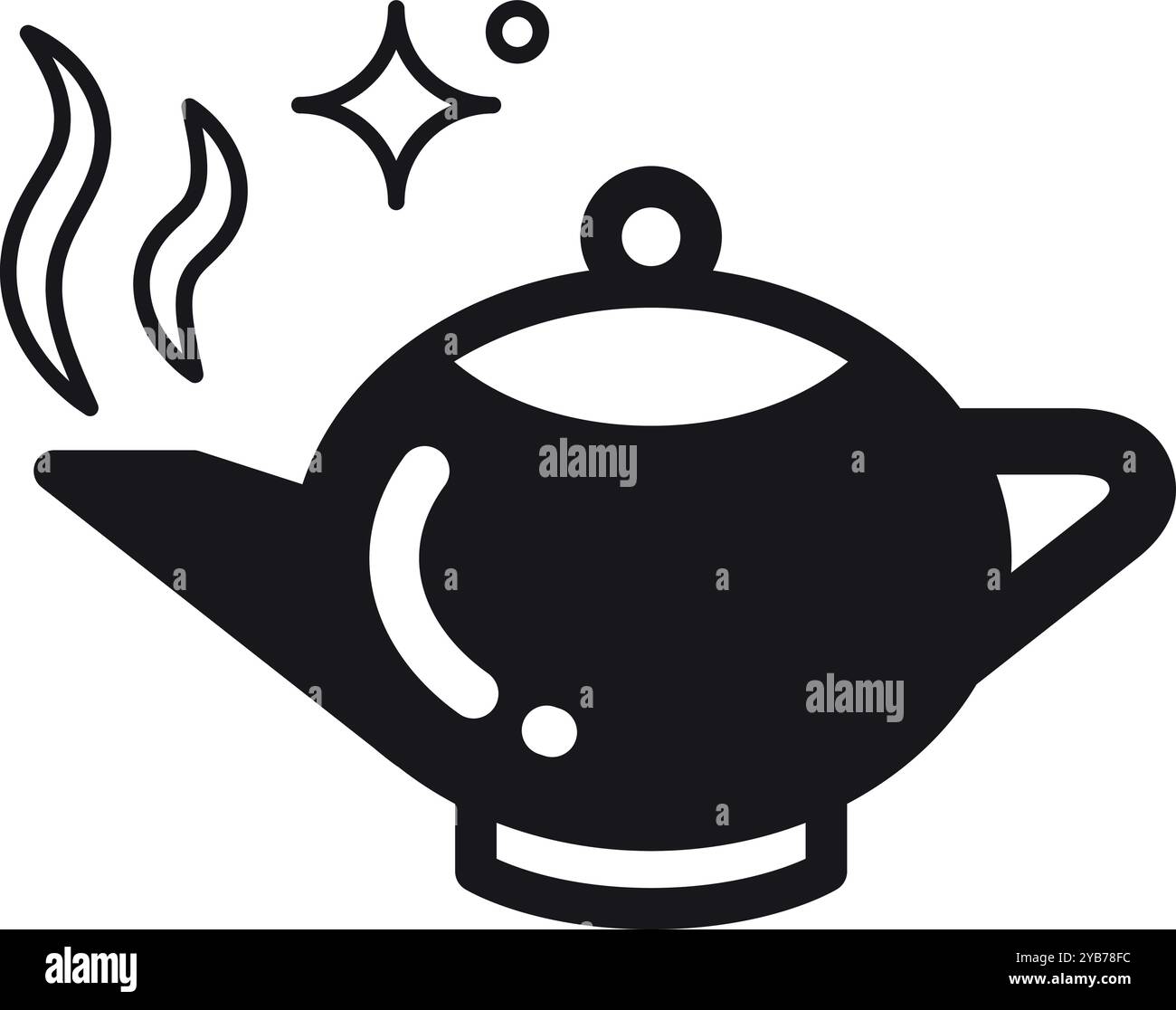 Teapot black icon. Hot tea kettle symbol isolated on white background ...