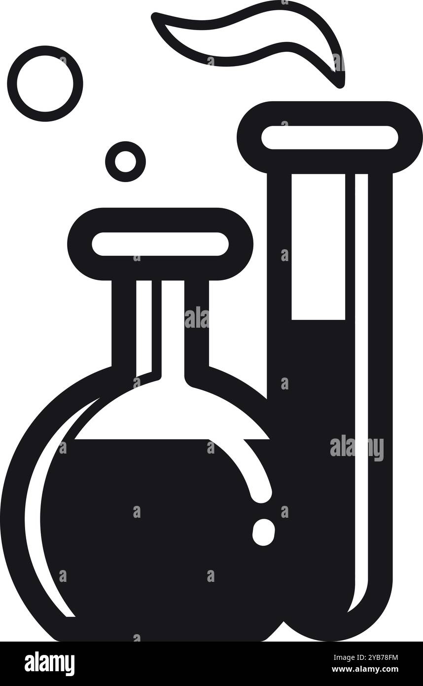 Chemical glass black icon. Alchemy potions symbol Stock Vector Image ...