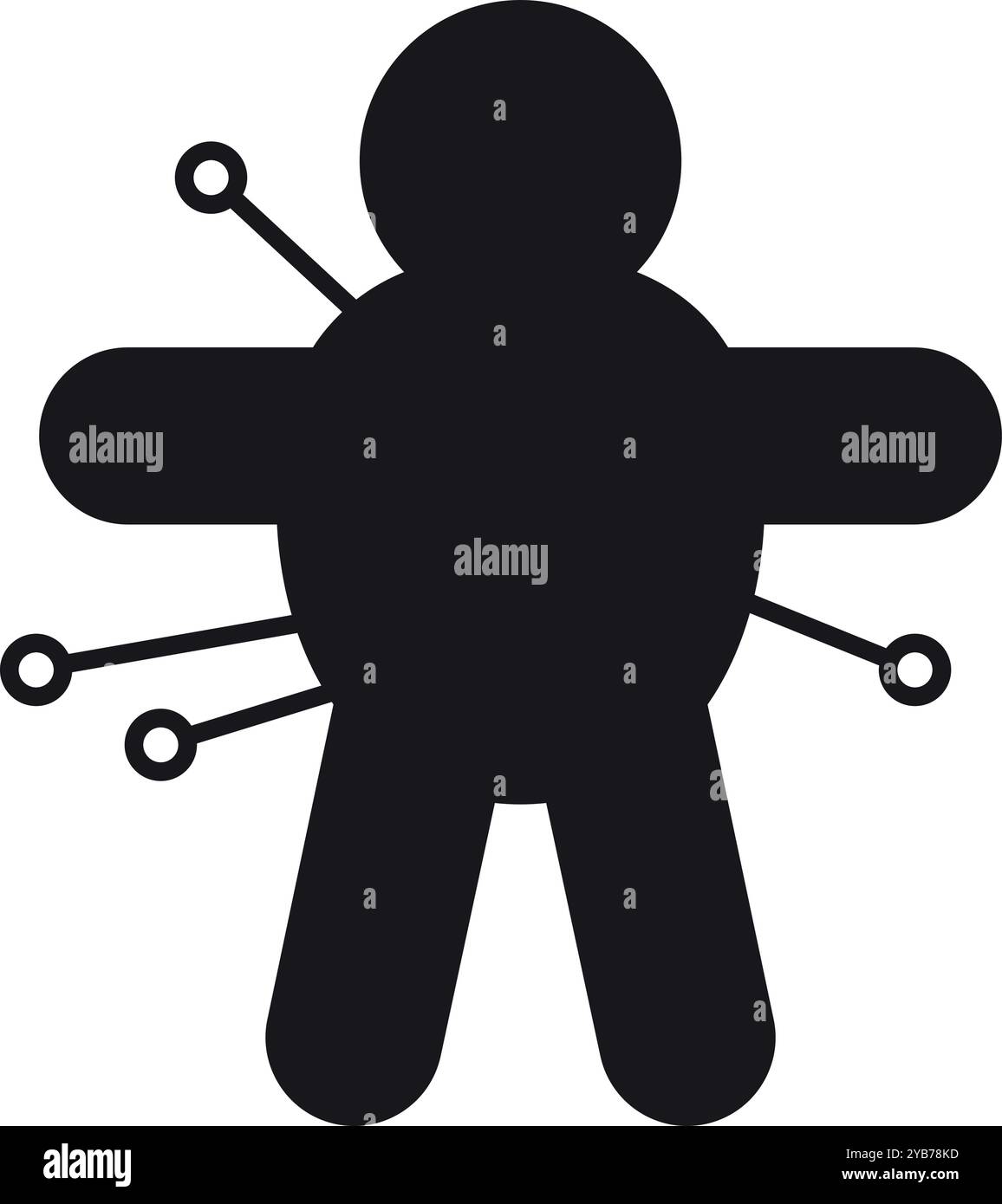 Voodoo doll. Human toy with pins black icon Stock Vector Image & Art ...