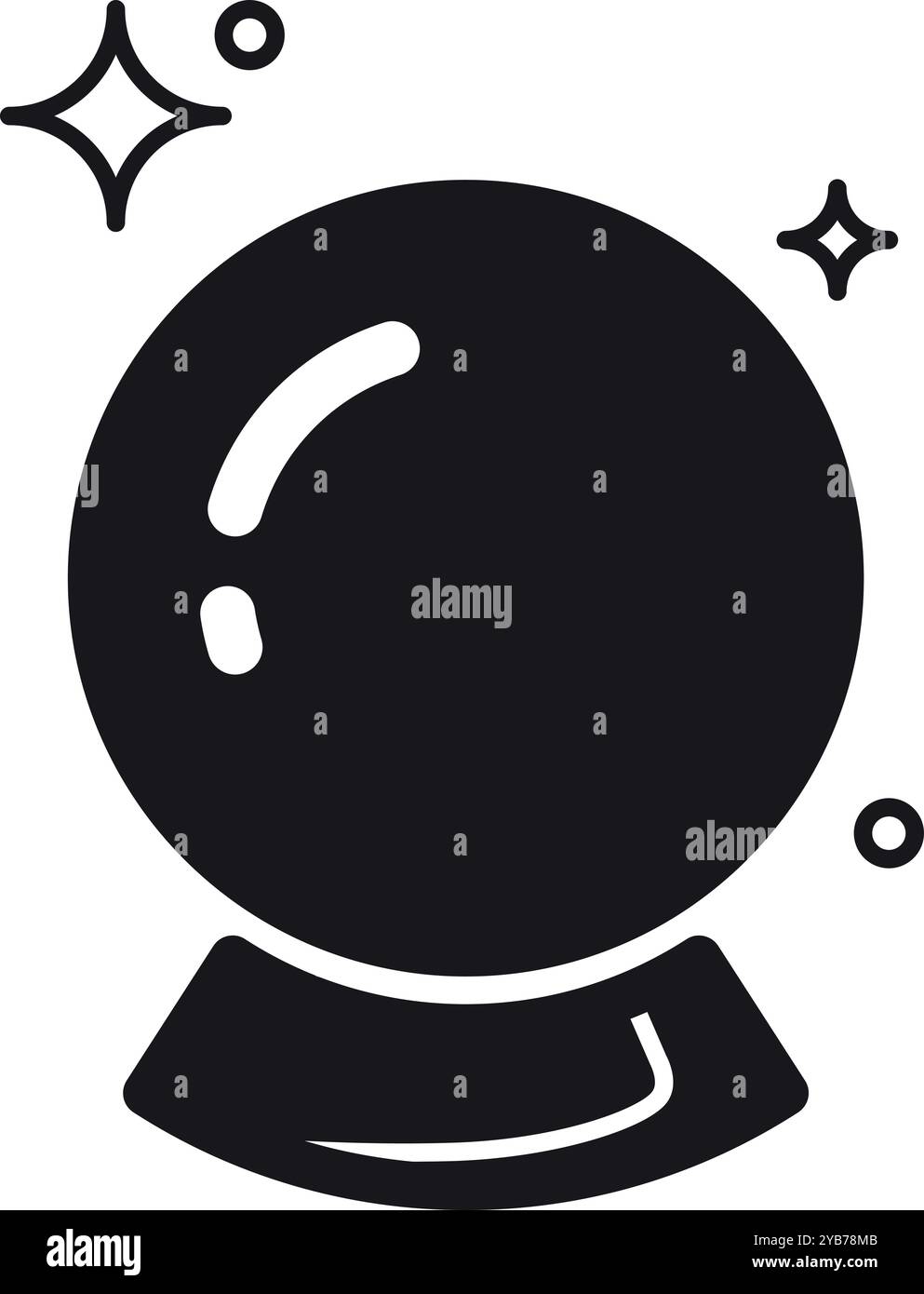 Magic orb black icon. Crystal ball symbol Stock Vector Image & Art - Alamy