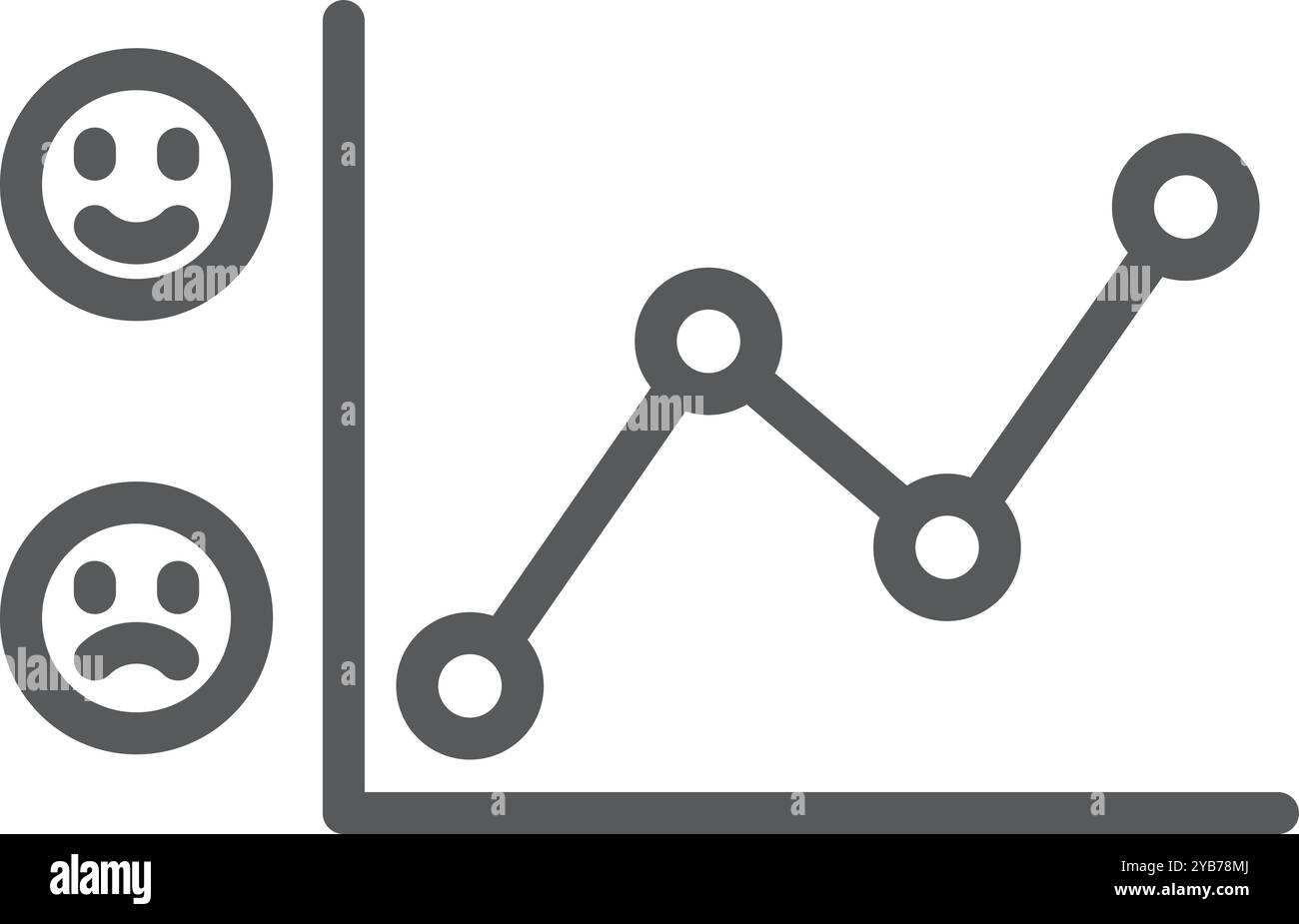 Mood chart line icon. Satisfaction emotion measurement isolated on ...