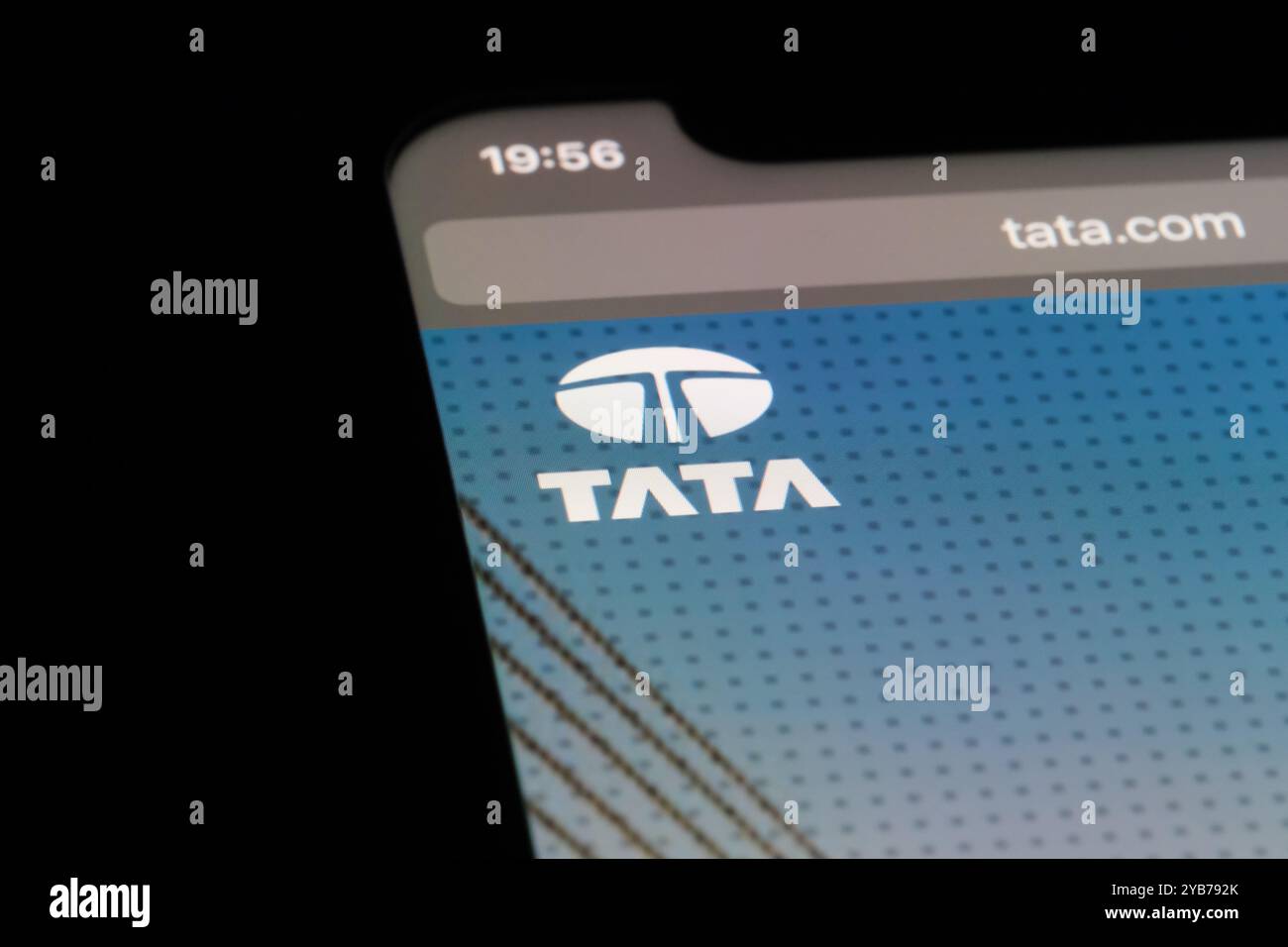 close up Tata Group company brand logo on official website. Indian ...