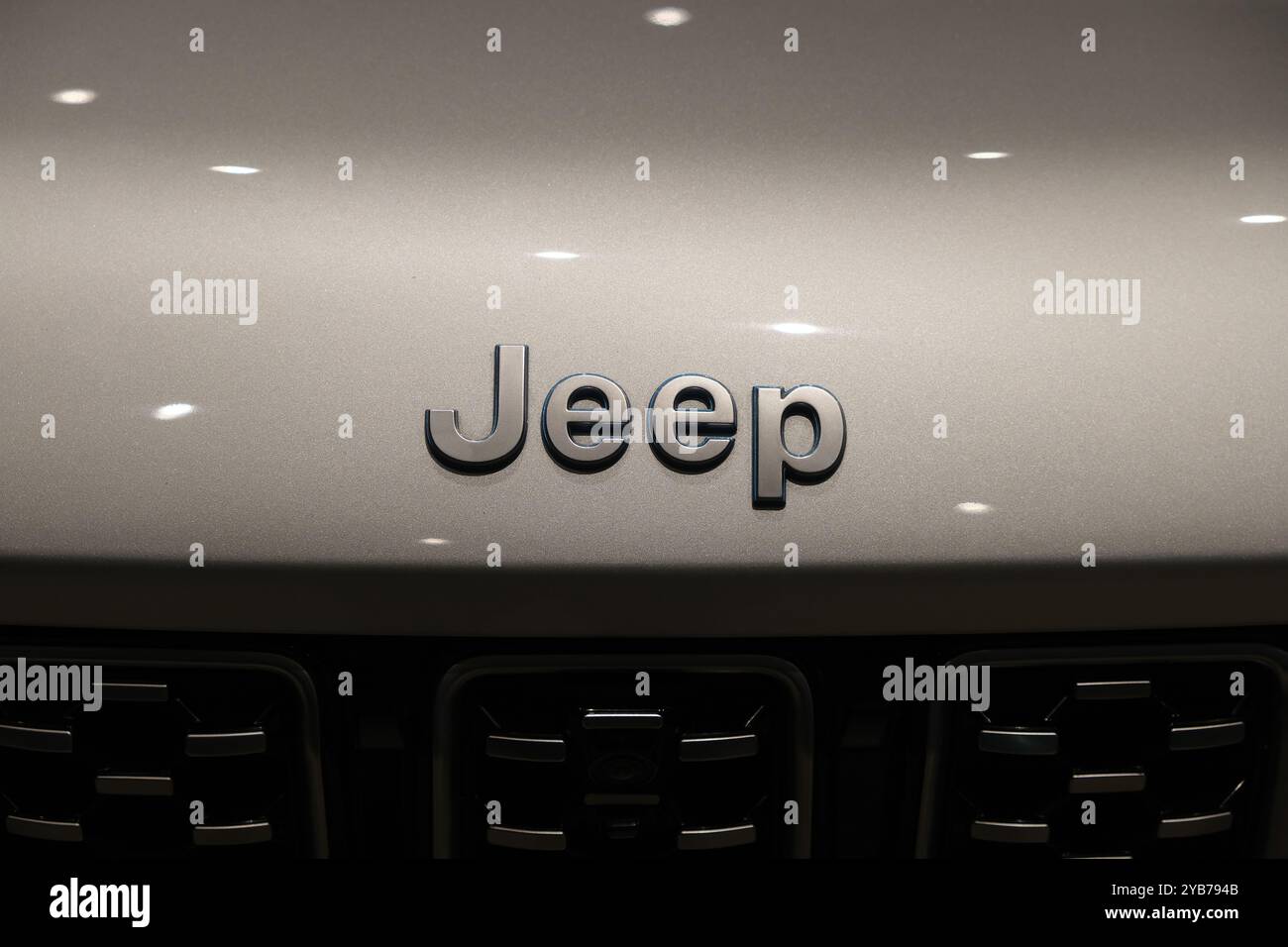Shanghai,China-May 21st 2023: close up Jeep car brand logo. Automobile ...