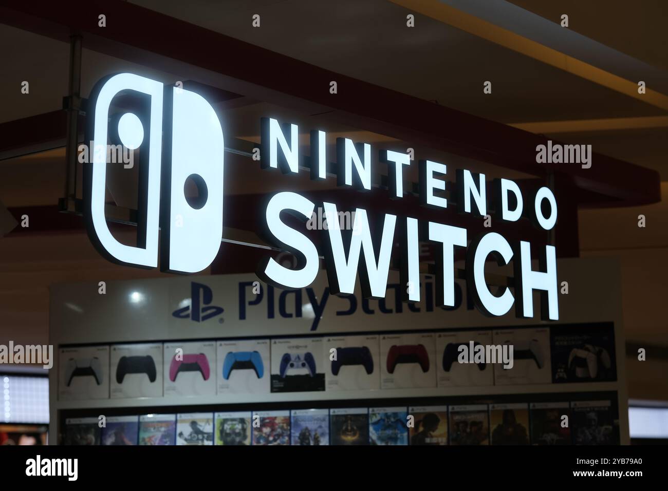 Shanghai,China-Jan.8th 2023: close up Nintendo Switch store sign. Video ...