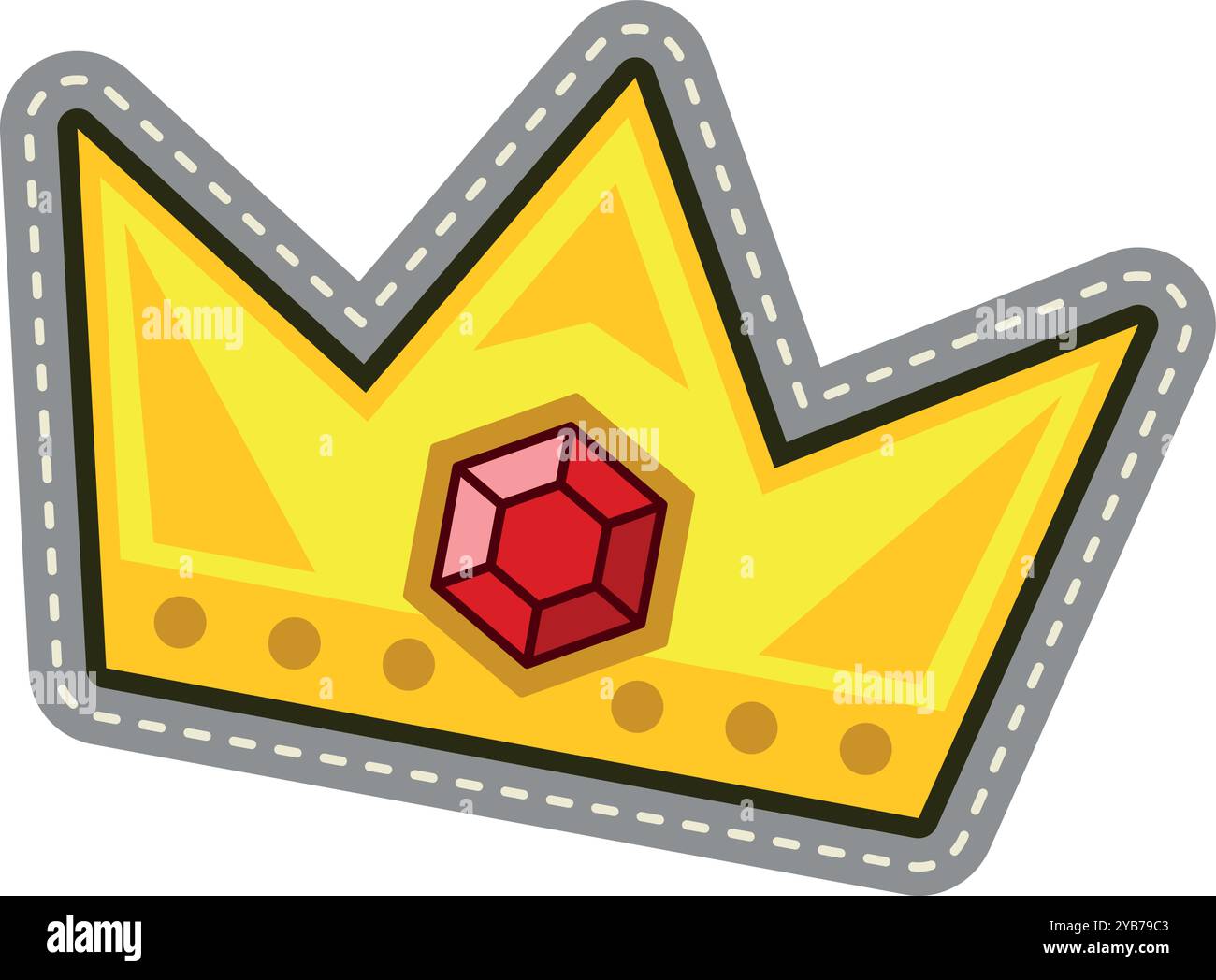 Golden crown patch. Royal jewelry textile label Stock Vector Image ...