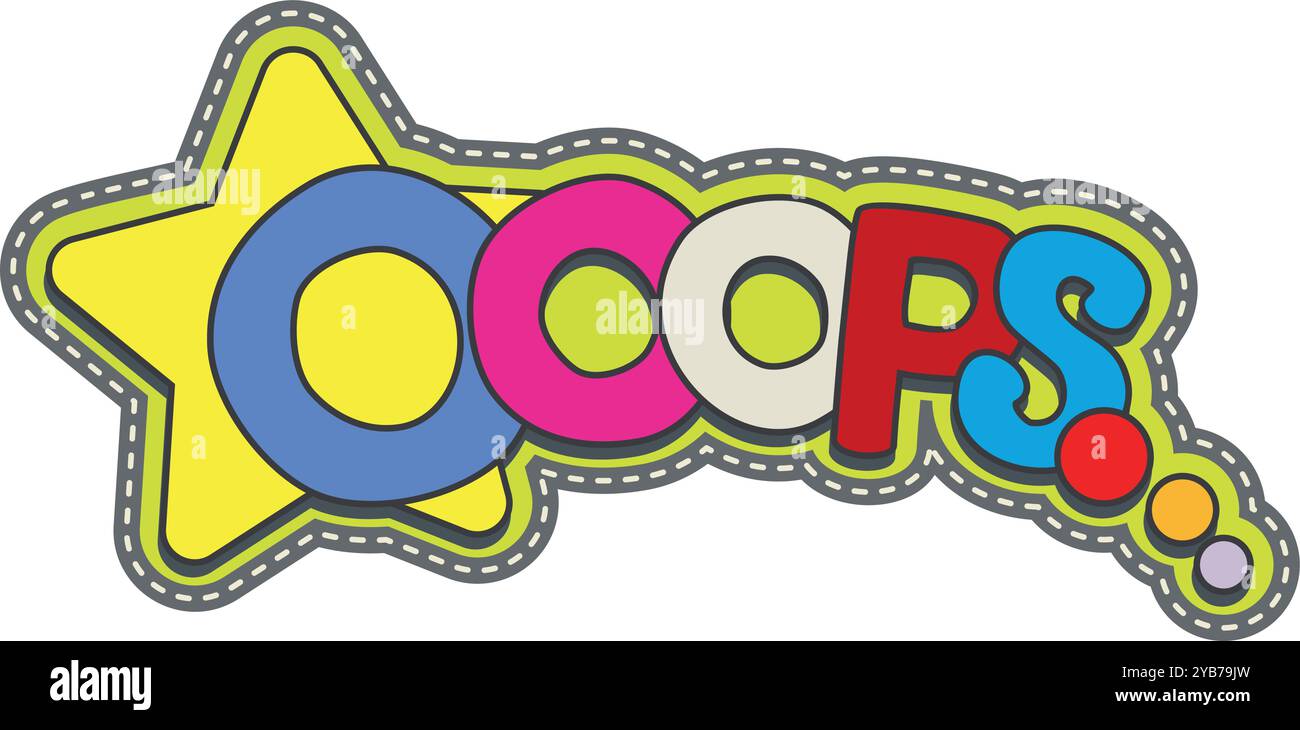 Oops patch. Pop art fabric sticker design Stock Vector Image & Art - Alamy