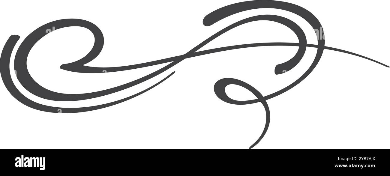 Vintage calligraphic element. Classic decorative ink divider Stock ...