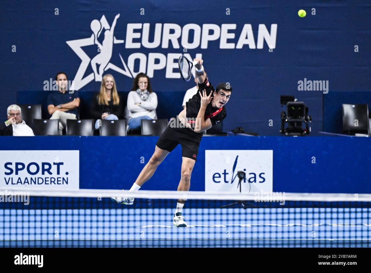 Austrian Alexander Erler pictured in action during a tennis match in ...