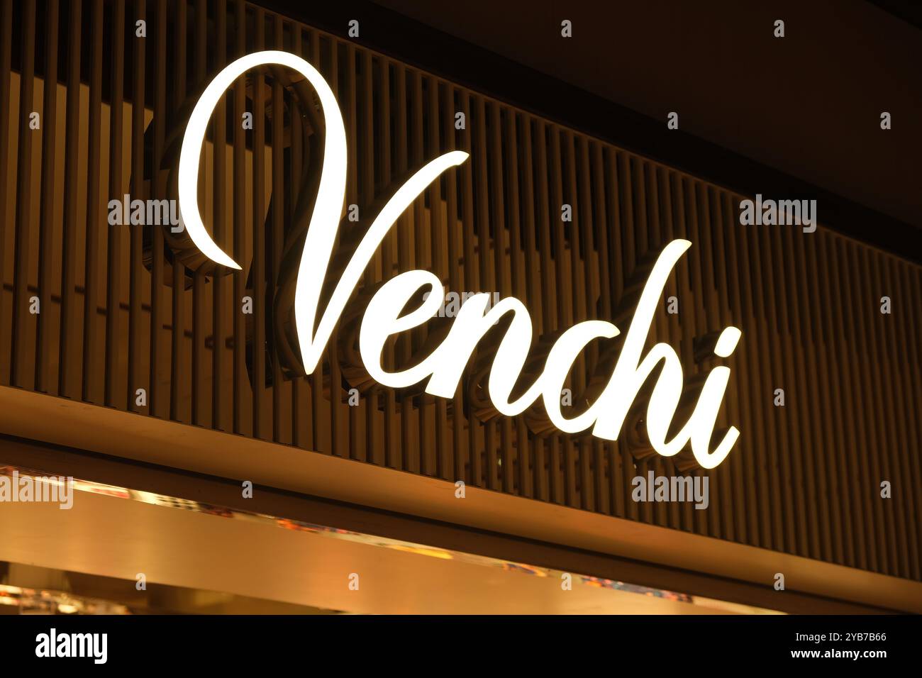 Shanghai,China-March 18th 2023: Venchi store brand logo sign Stock Photo - Alamy