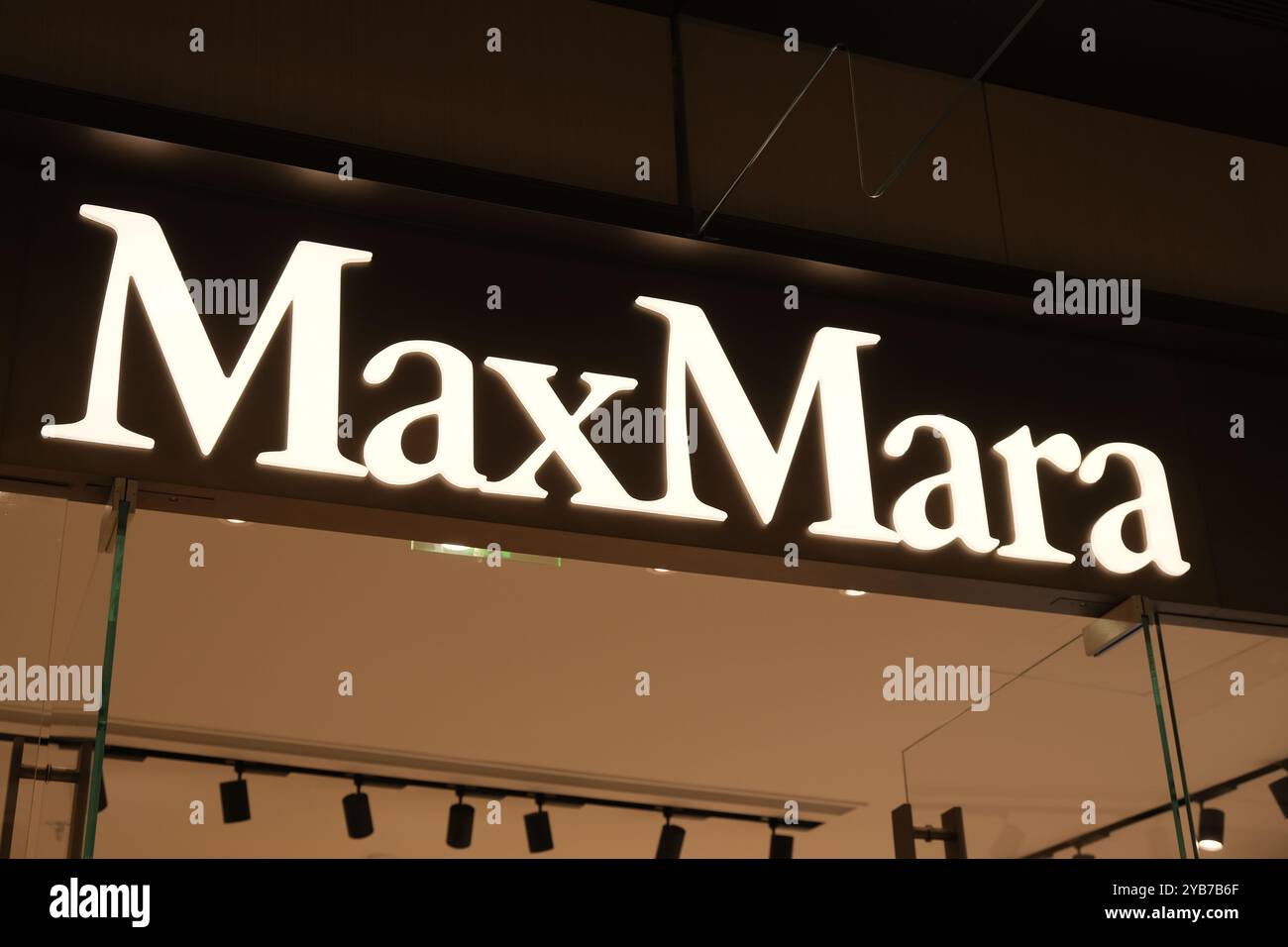 Shanghai,China-March 18th 2023: Max Mara store brand logo sign Stock Photo - Alamy