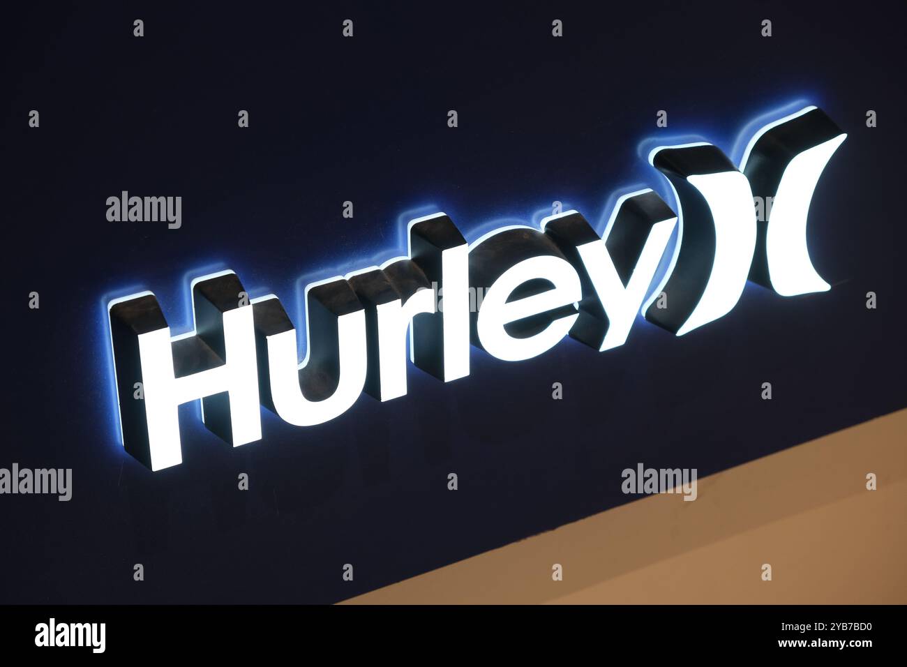 Shanghai,China-March 11th 2023: Hurley company brand logo sign Stock ...