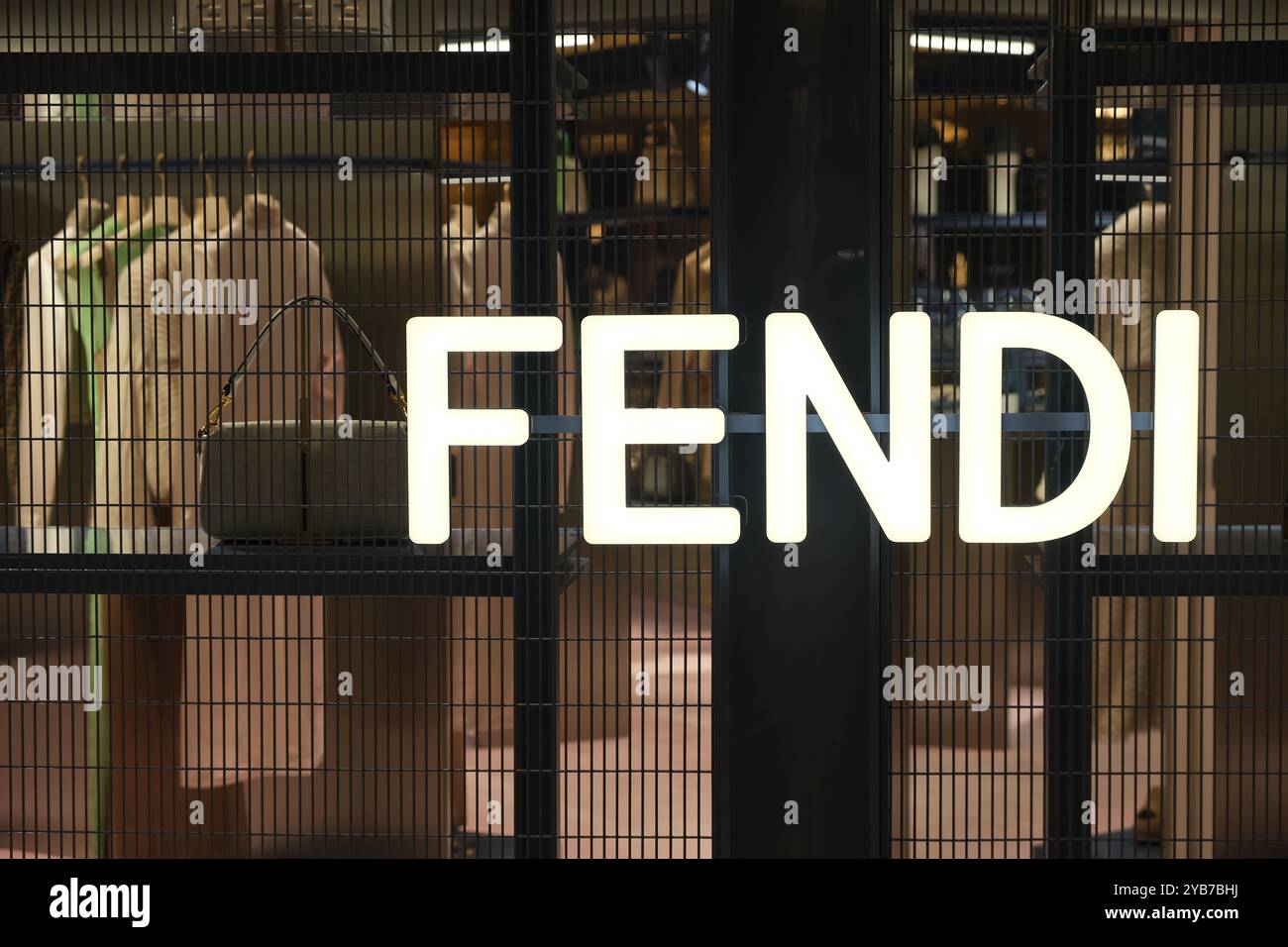 Shanghai,China-March 25th 2023: FENDI store brand logo sign. Italian ...