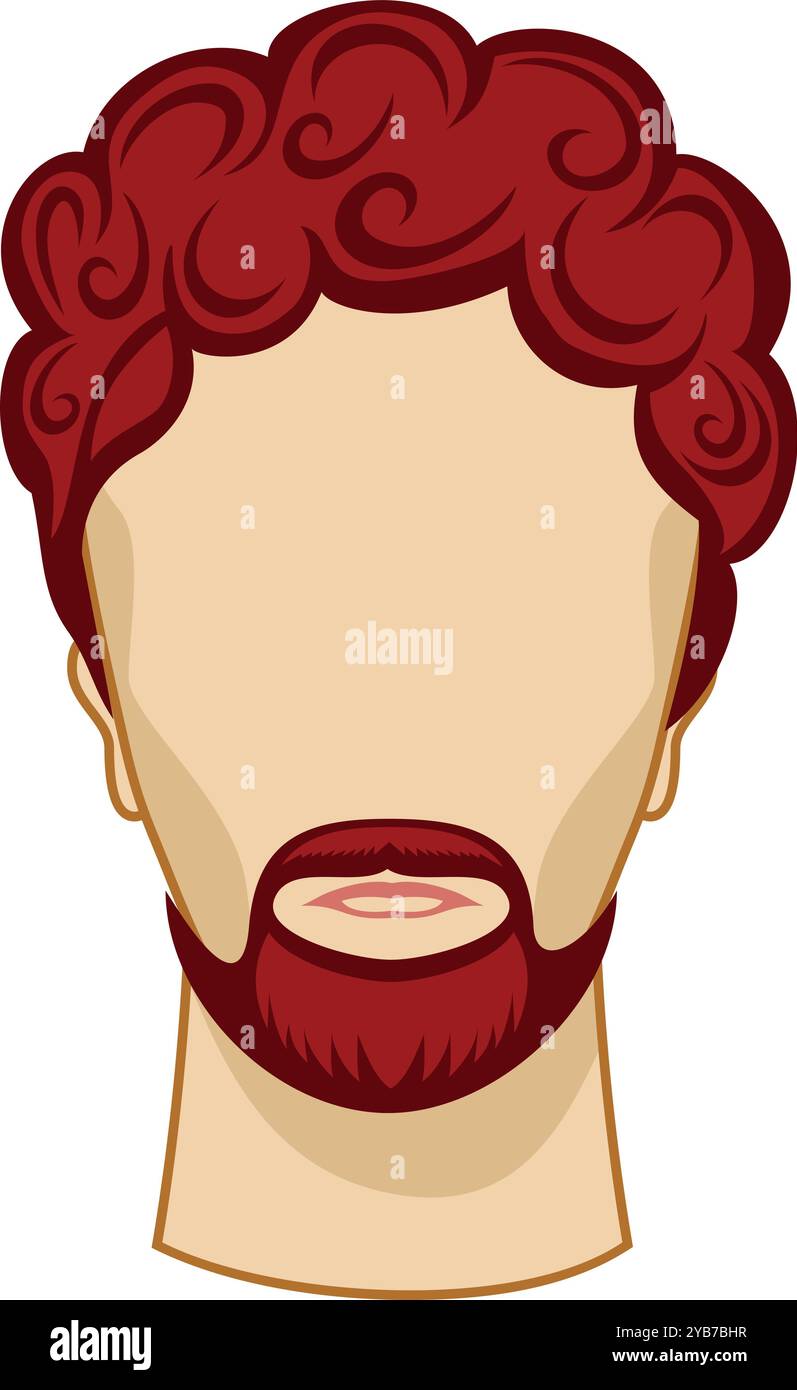 Curly hair man hairstyle. Faceless male head Stock Vector Image & Art ...
