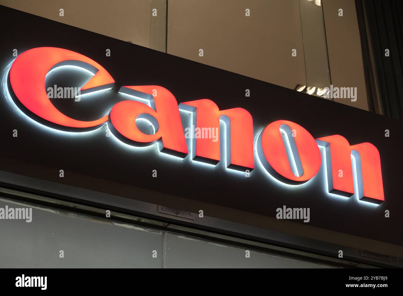 Shanghai,China-April 1st 2023: Canon store brand logo. Japanese company ...