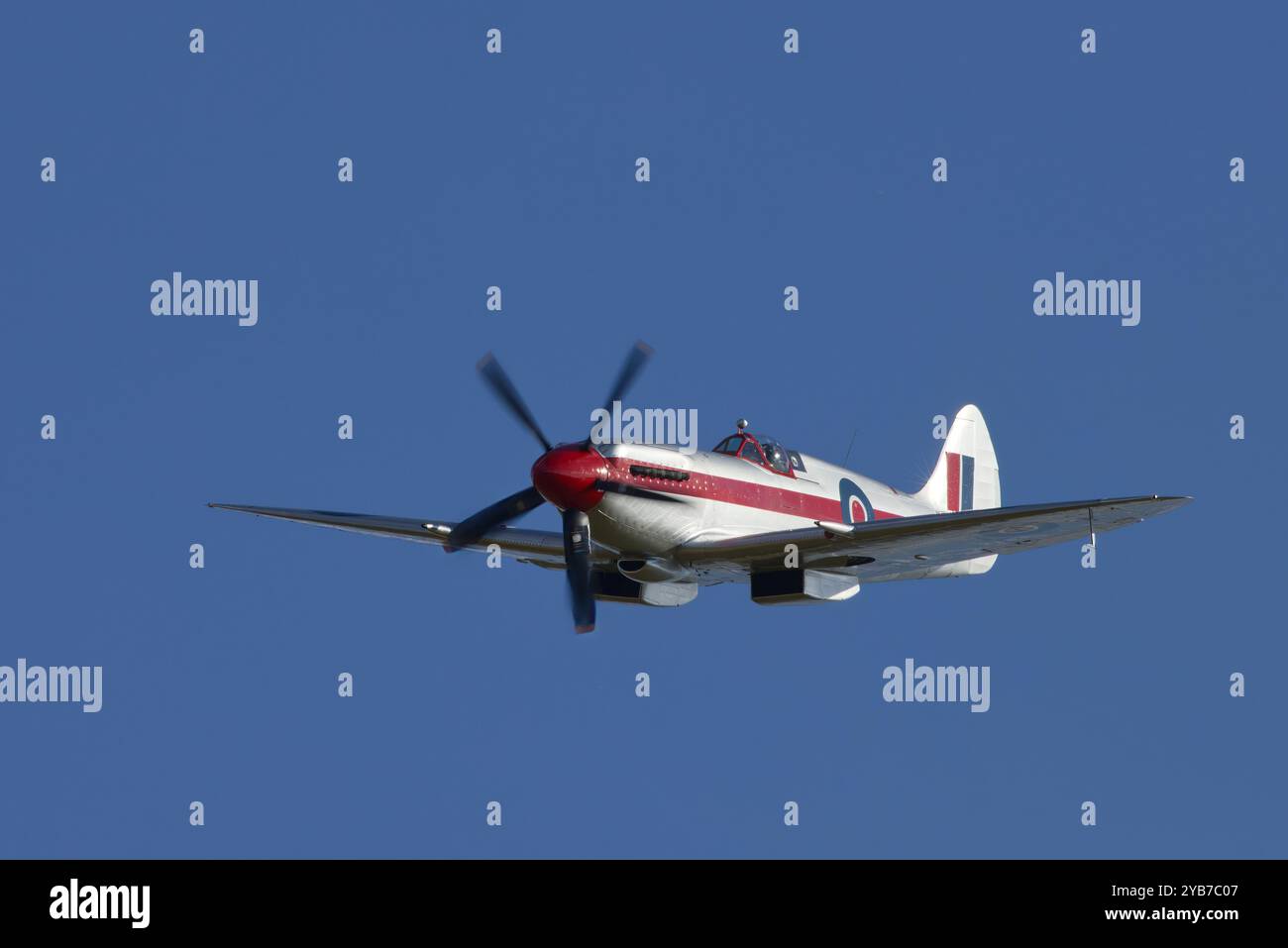 Supermarine Spitfire MK XIV in flight in the colours of 41 squadron RAF Stock Photo - Alamy