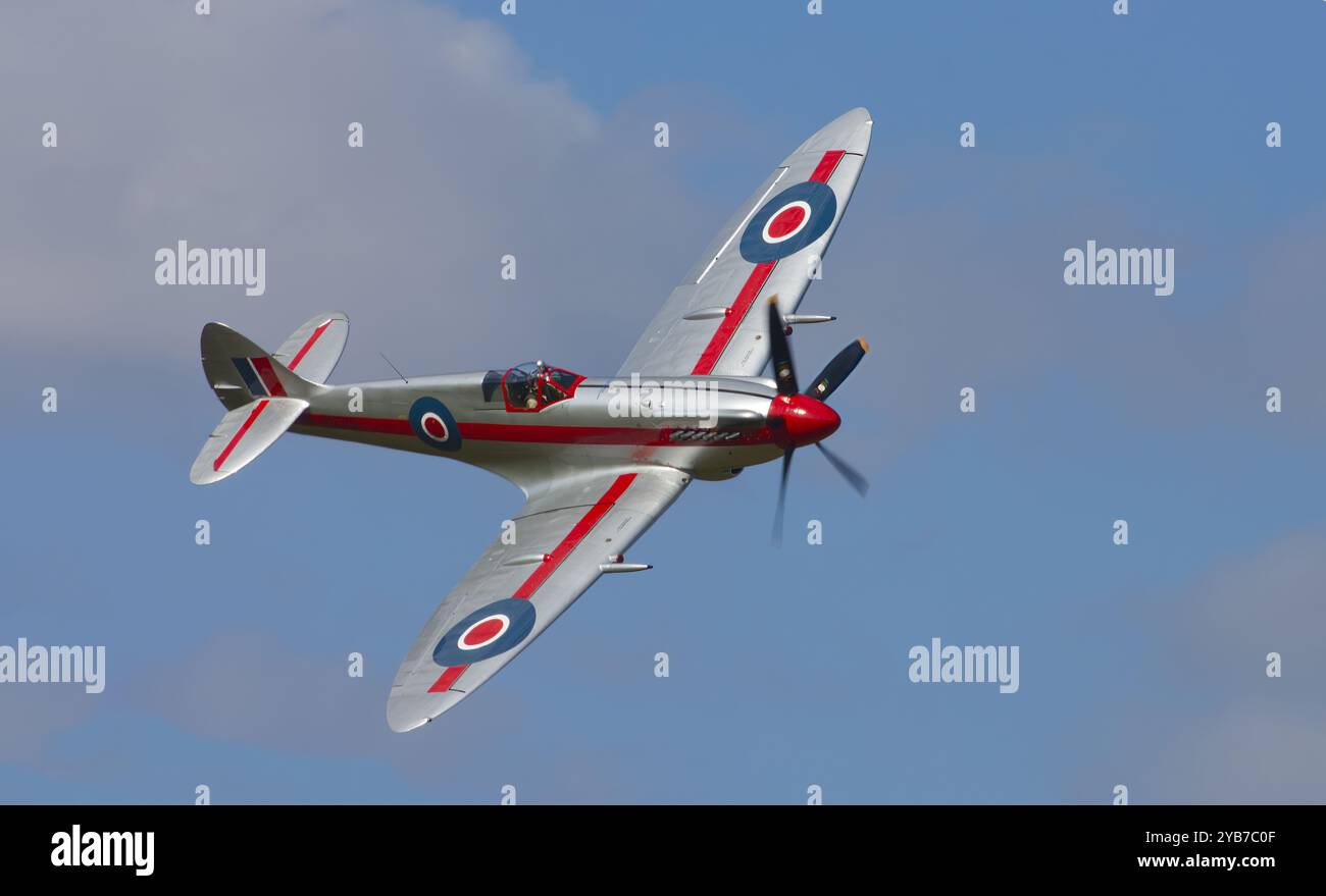 Supermarine Spitfire MK XIV in flight in the colours of 41 squadron RAF ...