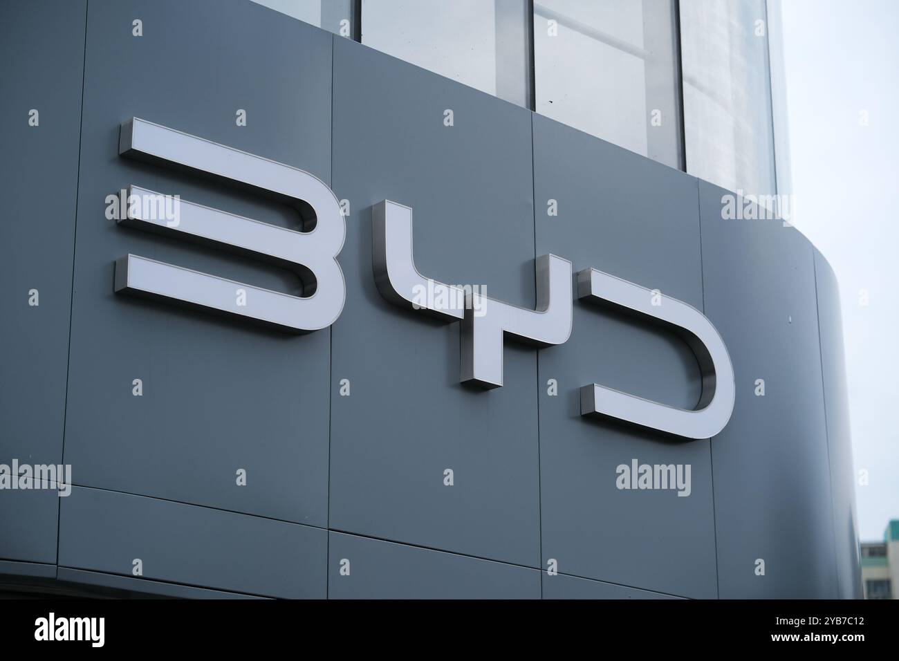 Shanghai,China-July 9th 2023: BYD store sign. close up BYD Company ...