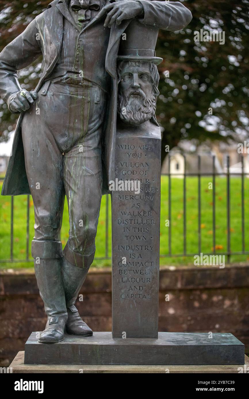 Kilmarnock, Scotland, UK. October 13th, 2024: The Statue of Johnnie ...
