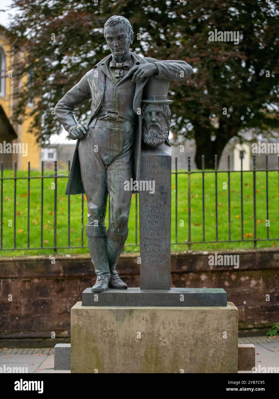 Kilmarnock, Scotland, UK. October 13th, 2024: The Statue of Johnnie ...
