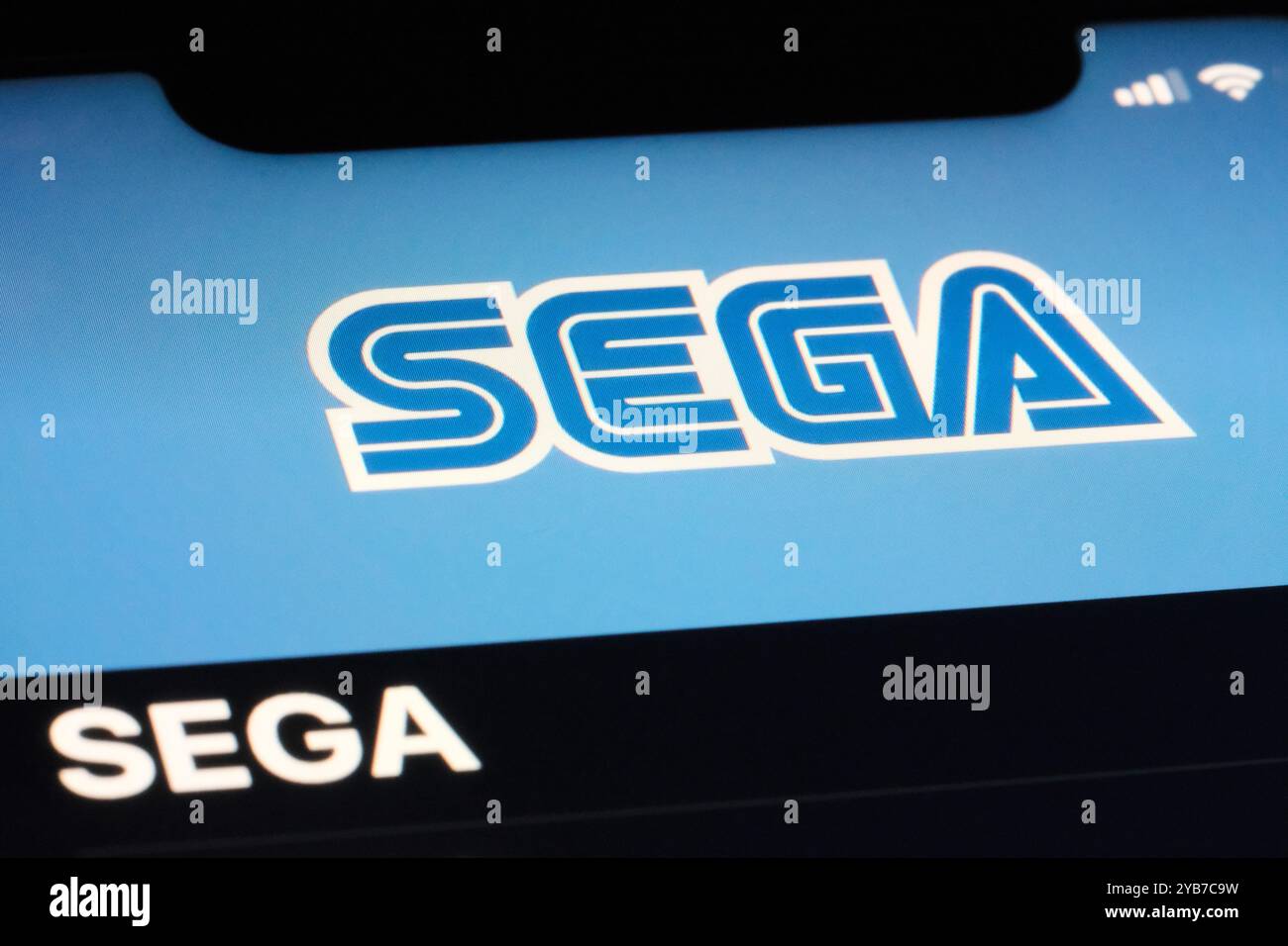 close up SEGA Corporation brand logo. Japanese game company Stock Photo ...