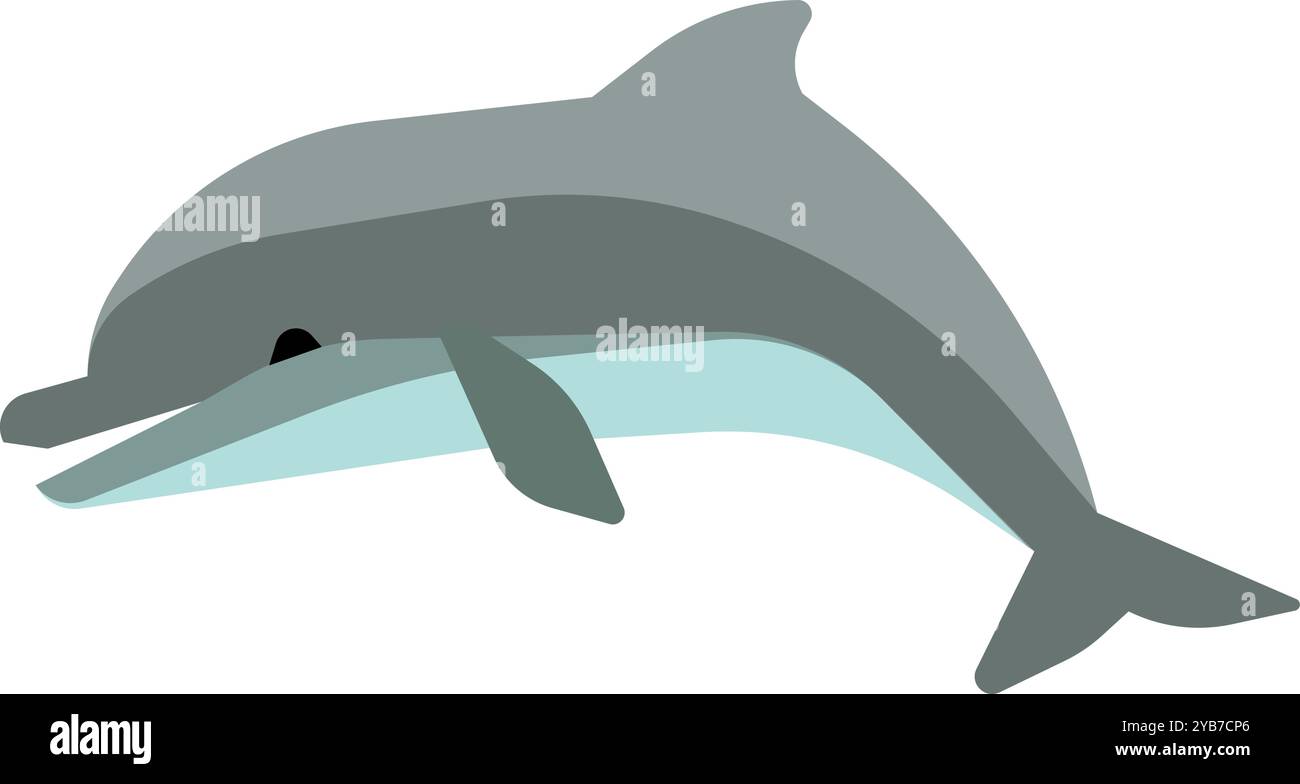 Dolphin color icon. Cute marine animal symbol Stock Vector Image & Art ...