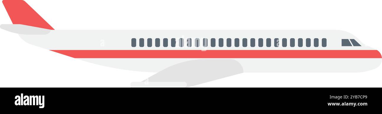 Passenger plane side view. Color aircraft transport Stock Vector Image ...