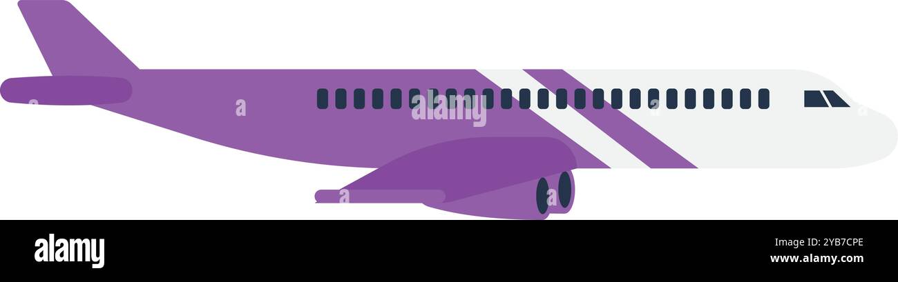 Plane side view. Commercial jet. Travel transport Stock Vector Image ...