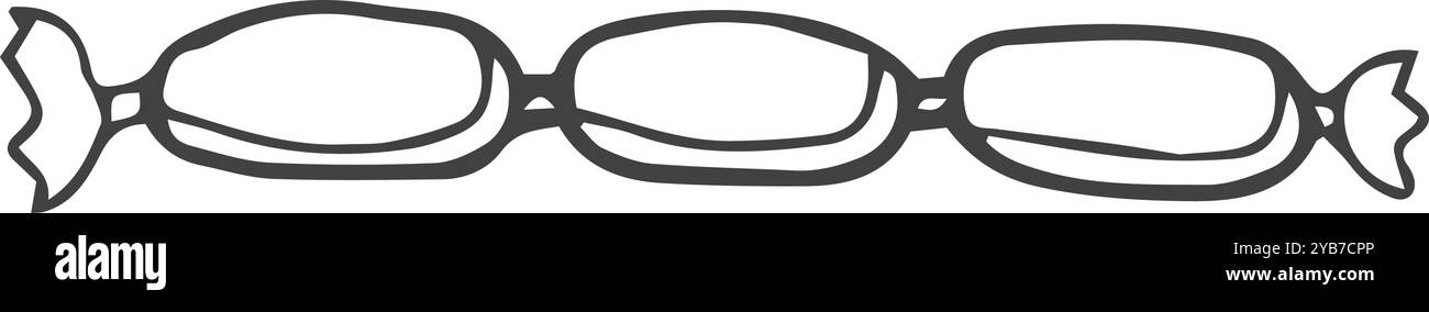 Sausage chain doodle. Meat product line icon Stock Vector Image & Art ...