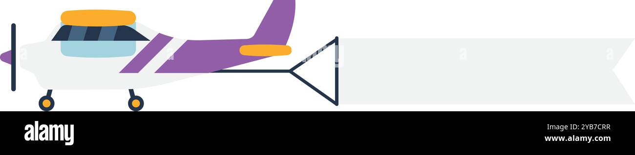 Sky promo banner. Airplane flying with ad Stock Vector Image & Art - Alamy