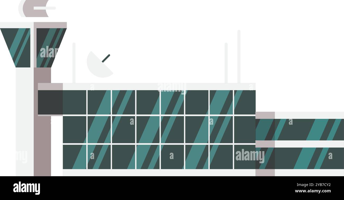 Airport facade. Air transport terminal building front Stock Vector ...