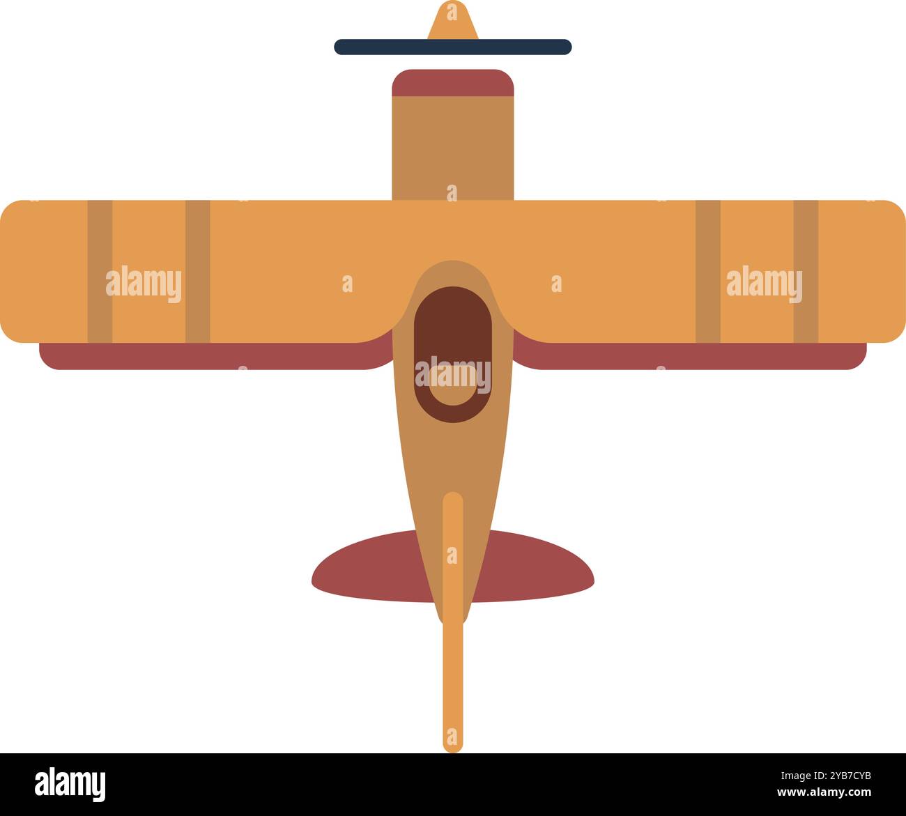 Biplane color icon. Retro plane top view isolated on white background ...