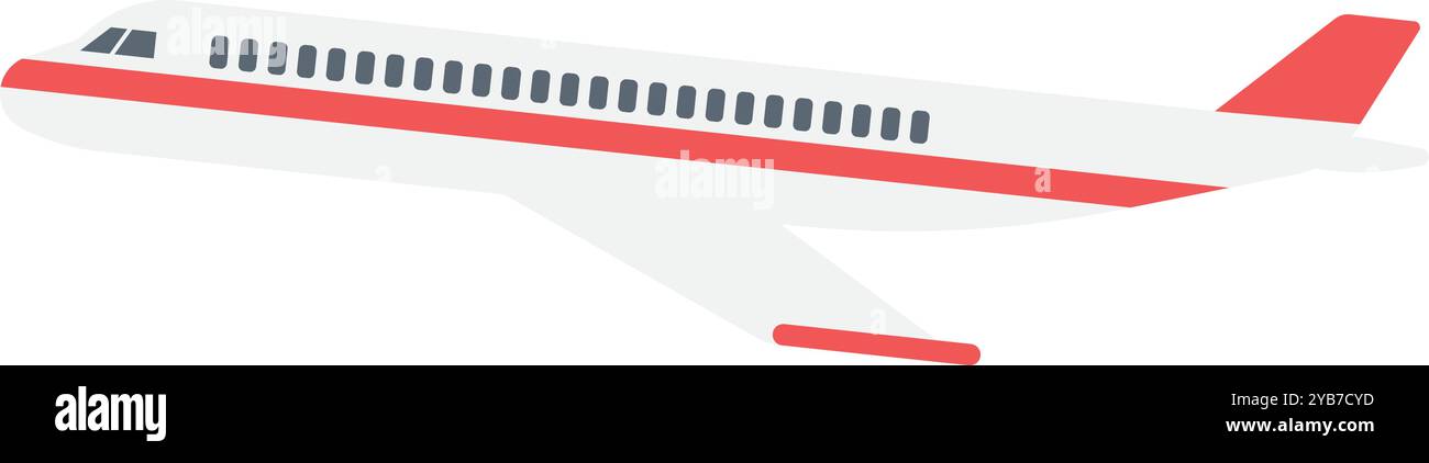 Flying passenger plane side view Stock Vector Image & Art - Alamy