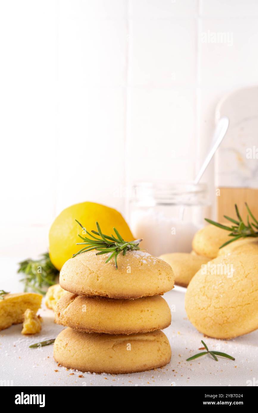 Savory rosemary and lemon shortbread cookies. Salted tasty cheese ...