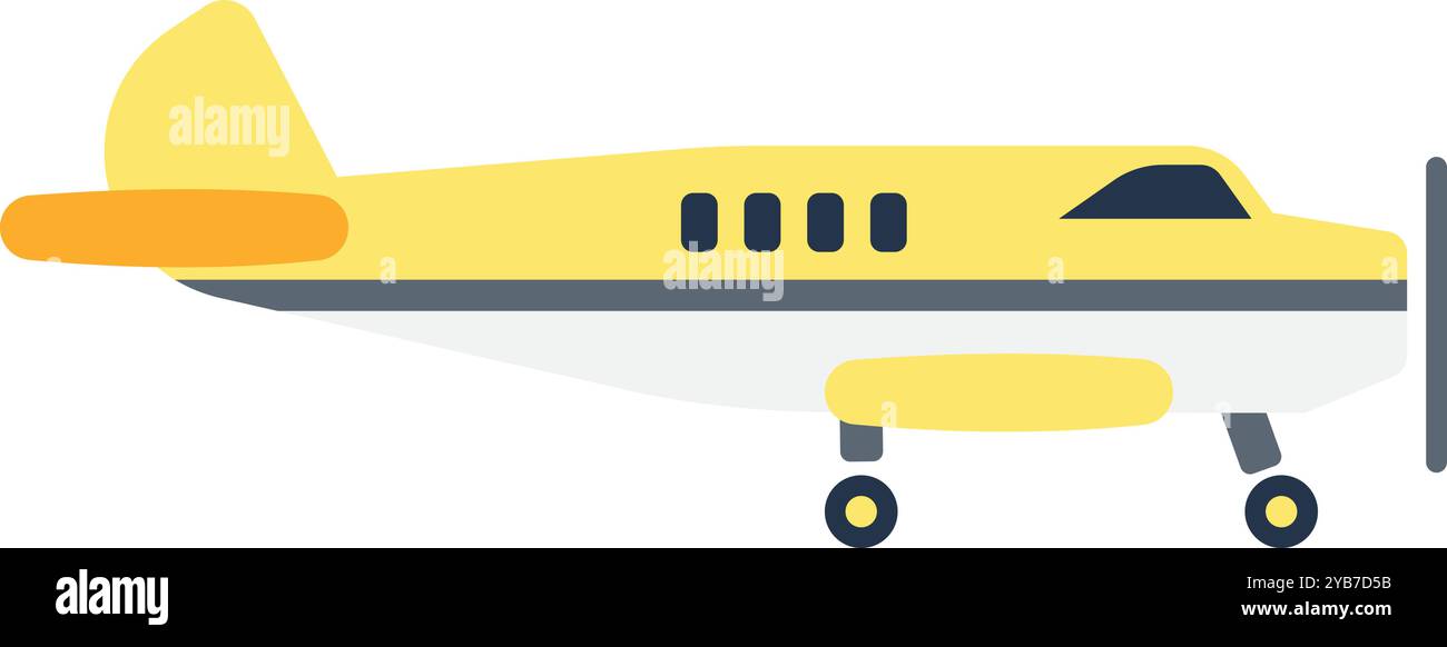 Retro airplane side view. Flying old propeller plane Stock Vector Image & Art - Alamy