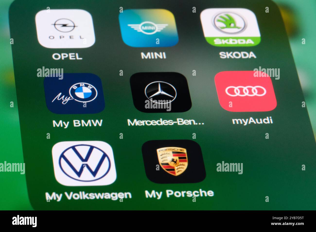 Mercedes-Benz, BMW, Audi, Opel, Volkswagen, Mini, Škoda, Porsche. Assorted German car company ...