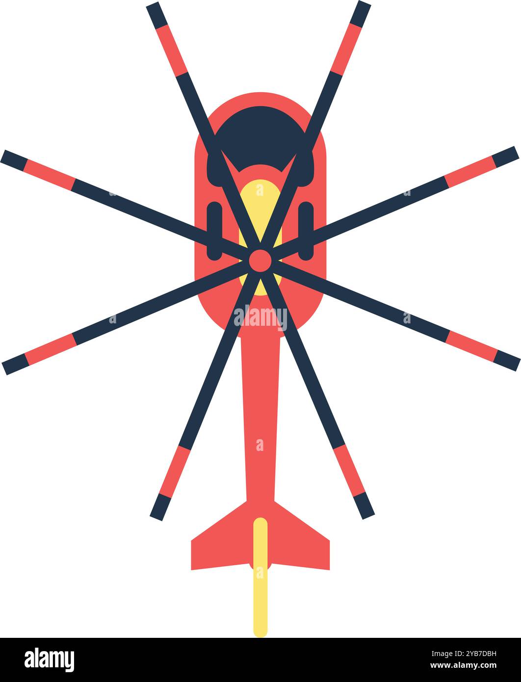 Red aircraft top view. Flying helicopter color icon Stock Vector Image ...