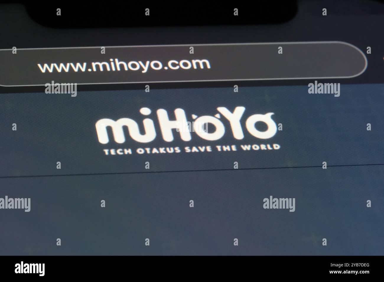 miHoYo company brand logo on official website. Chinese video game company Stock Photo - Alamy