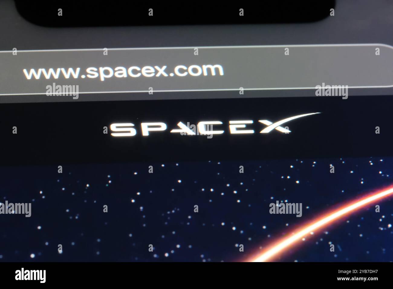 SpaceX company brand logo on official website Stock Photo - Alamy