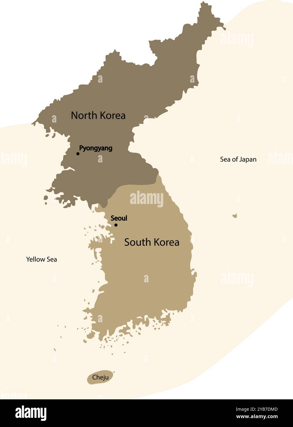 Map of North and South Korea Stock Vector Image & Art - Alamy
